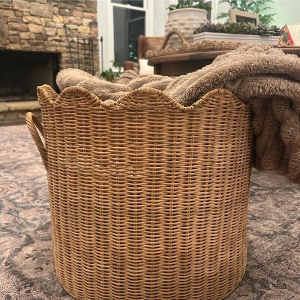 Threshold | Accents | Scalloped Edge Woven Natural Basket Threshold ...